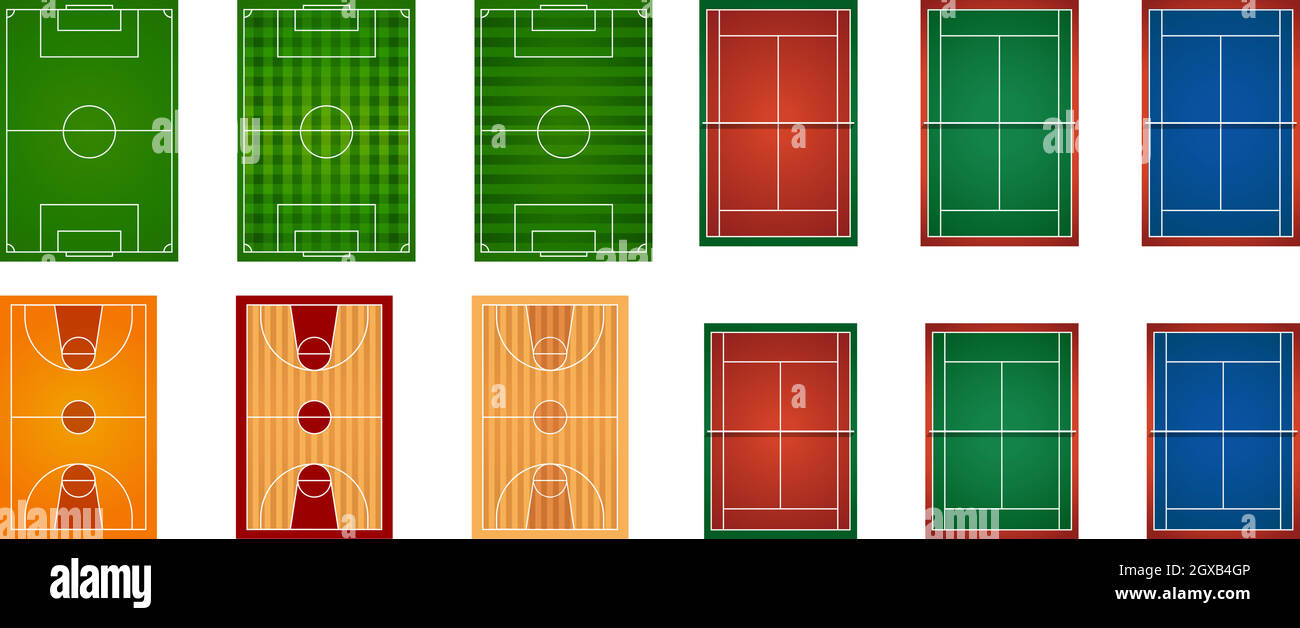 Terrains de sport terrain de football Banque d'images vectorielles - Alamy