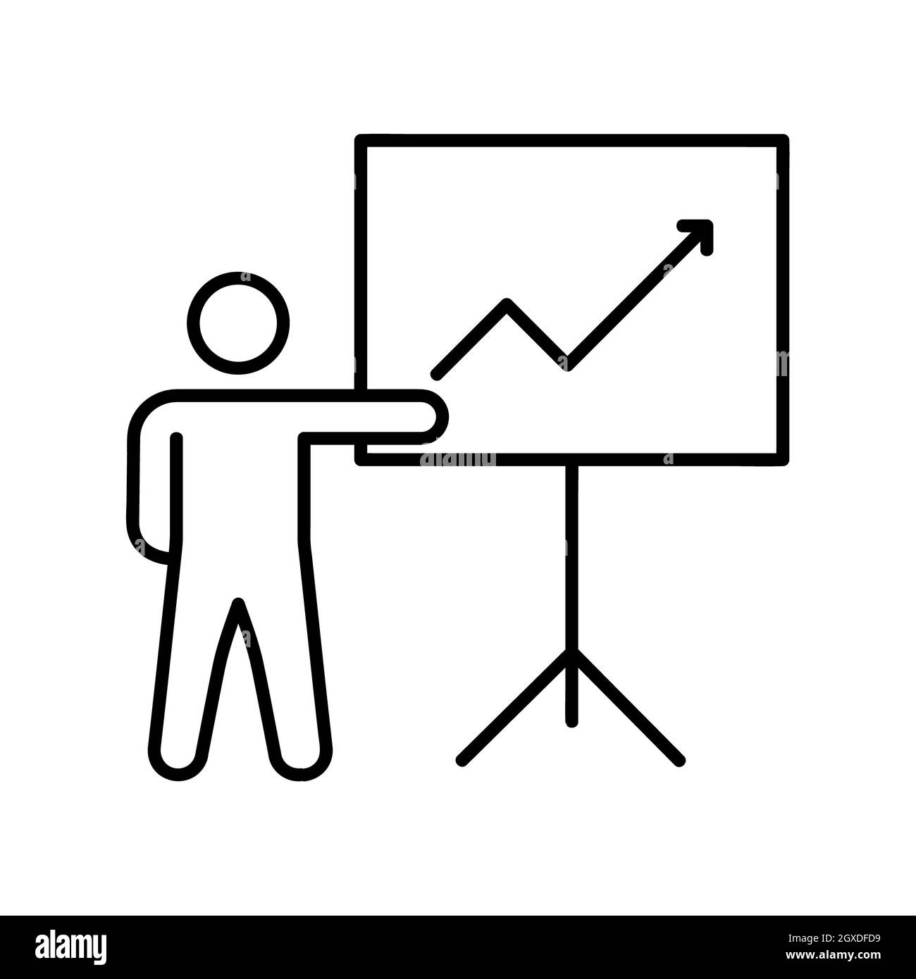 Icône de présentation. Pictogramme plat de la leçon en direct pour le ...