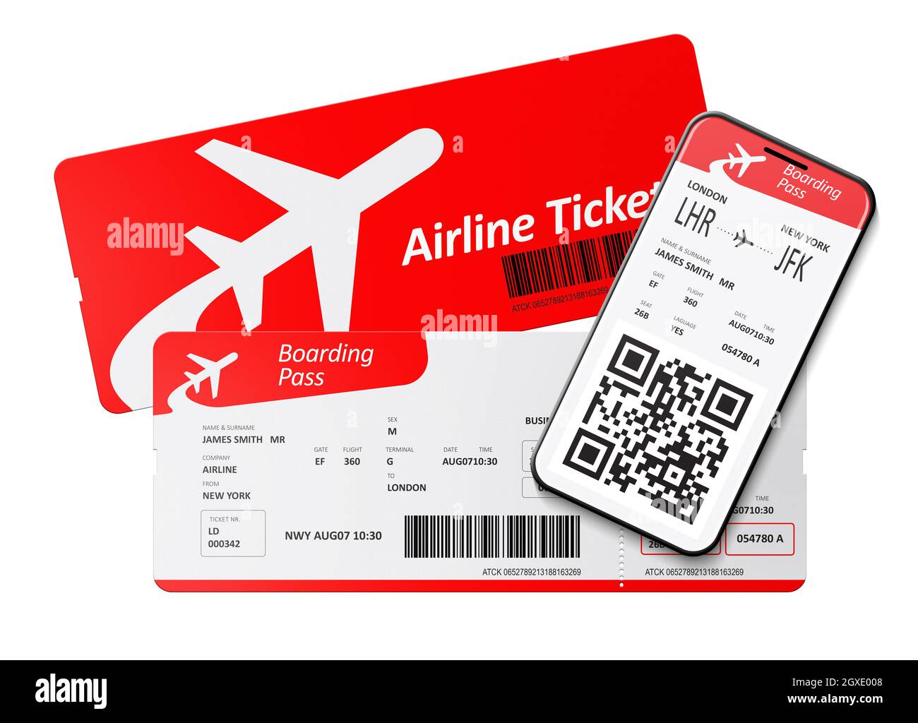 Airplane boarding pass bar code Banque de photographies et d’images à ...