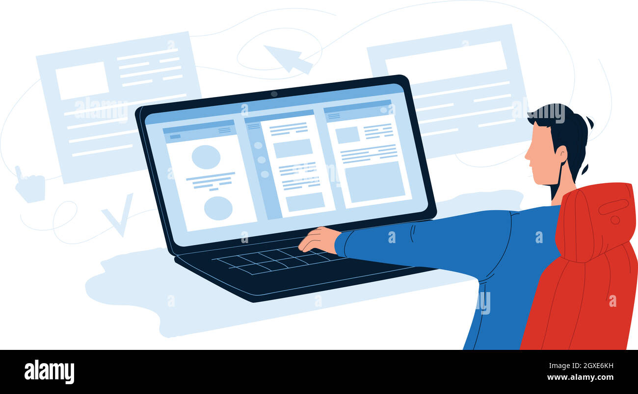 Programmer cartoon illustration Banque d'images vectorielles - Alamy