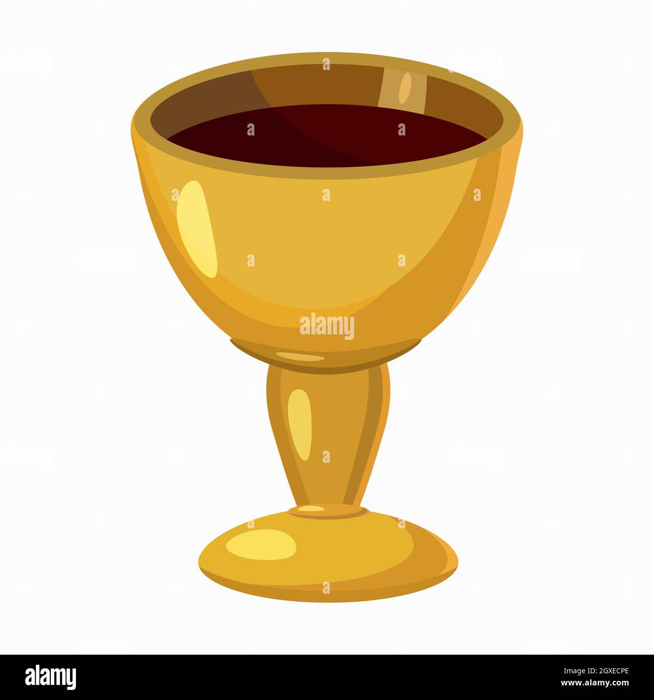 Icône Holy Graal de style dessin animé isolée sur fond blanc. Tasse en ...