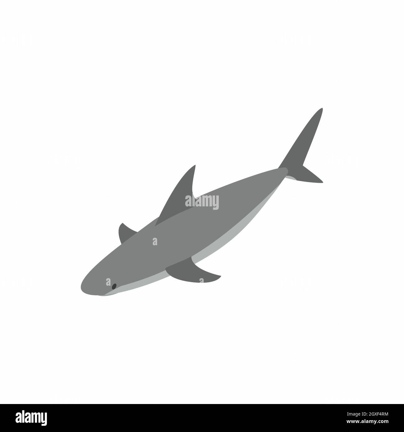 Icône Shark dans le style 3D isométrique isolée sur fond blanc. Symbole ...