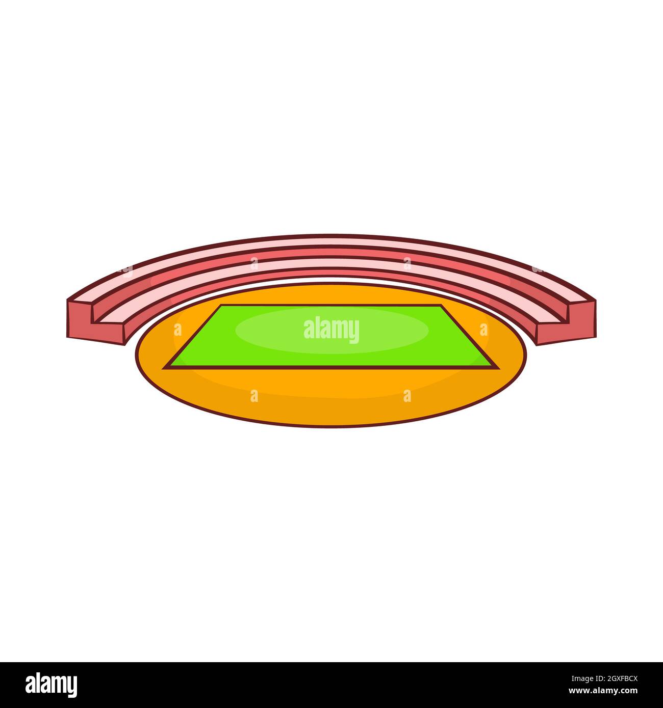 Icône de petit stade sportif de style dessin animé isolée sur fond ...