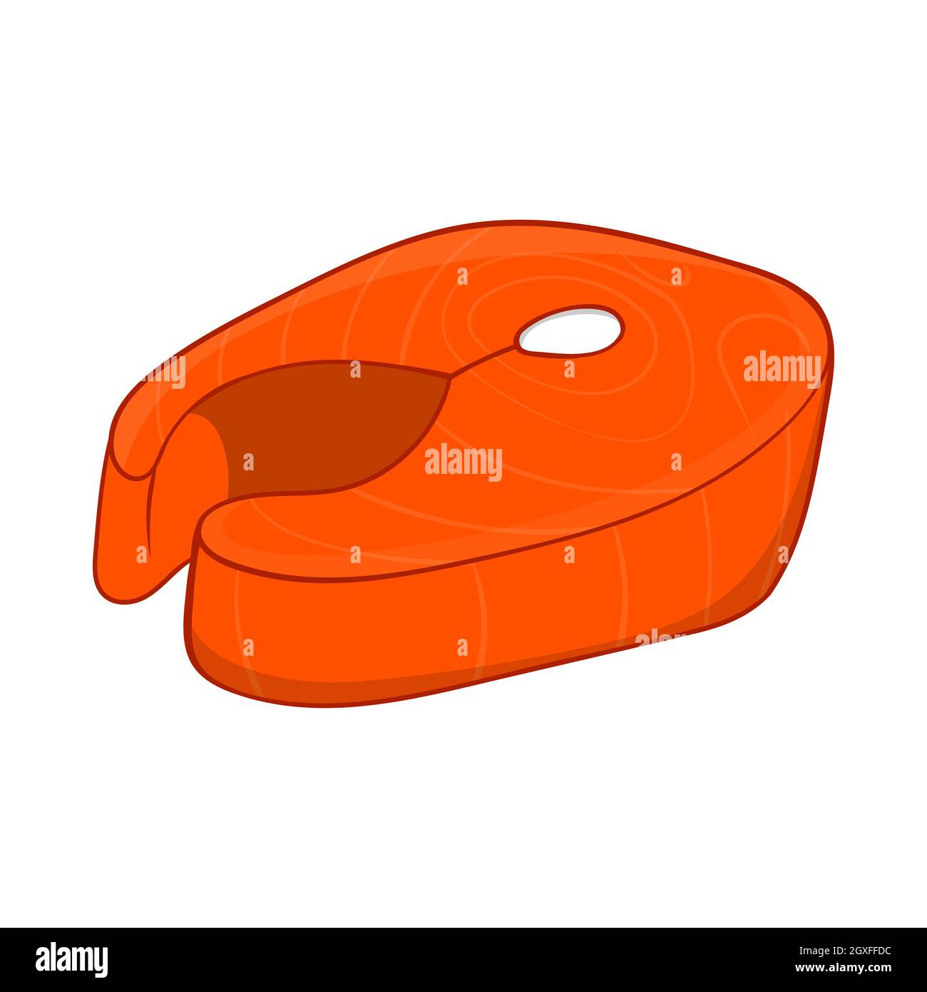 Icône de filet de poisson de style dessin animé isolée sur fond blanc ...