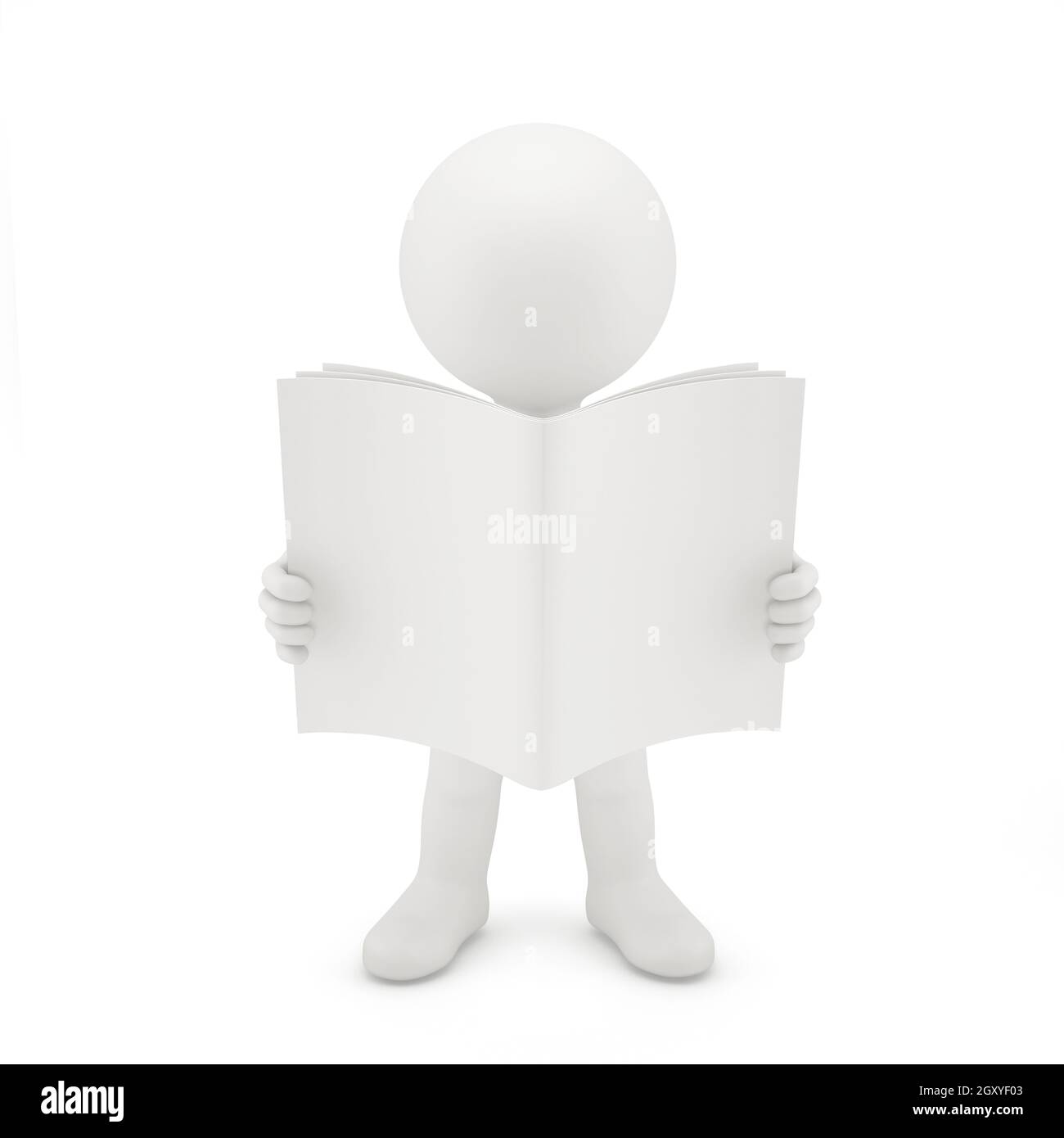 3d white people reading book Banque de photographies et d’images à ...