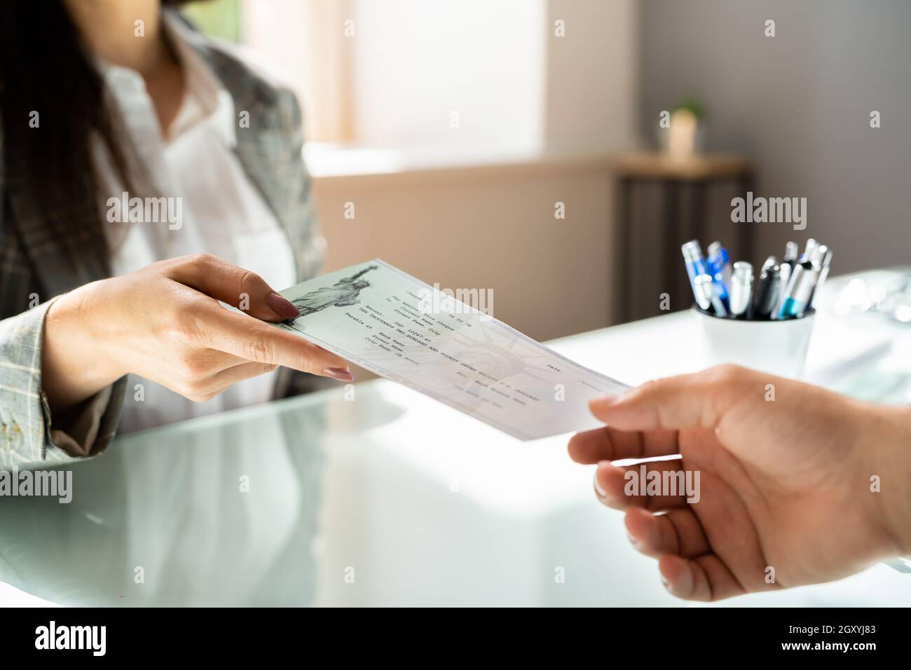Chèque de paie. Chèque de paie bancaire. Sécurité sociale Photo Stock ...