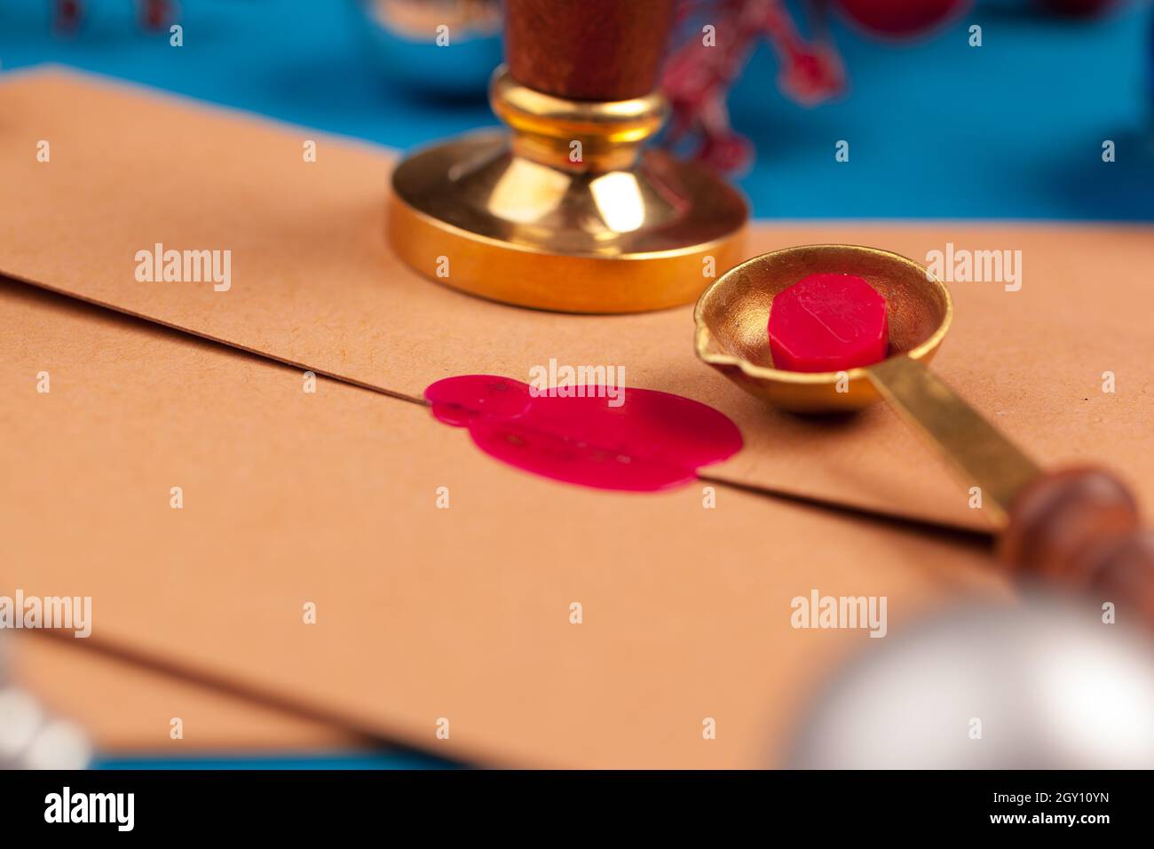 Lettre Vintage Avec Cachet De Cire Banque d'image et photos - Alamy