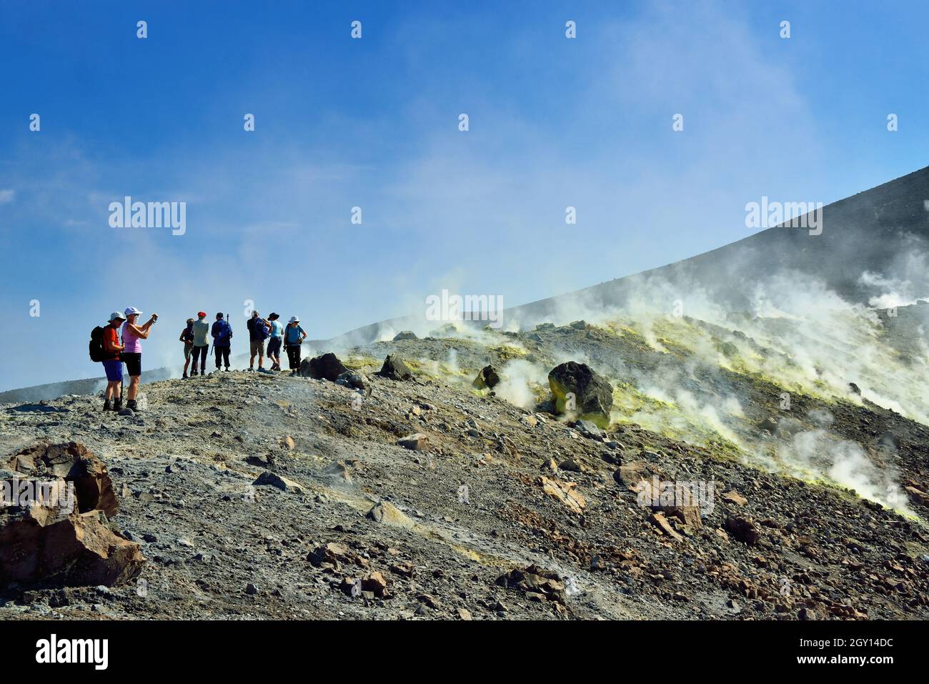 Îles Eoliennes, Sicile, Italie. Île de Vulcano, elle contient plusieurs ...