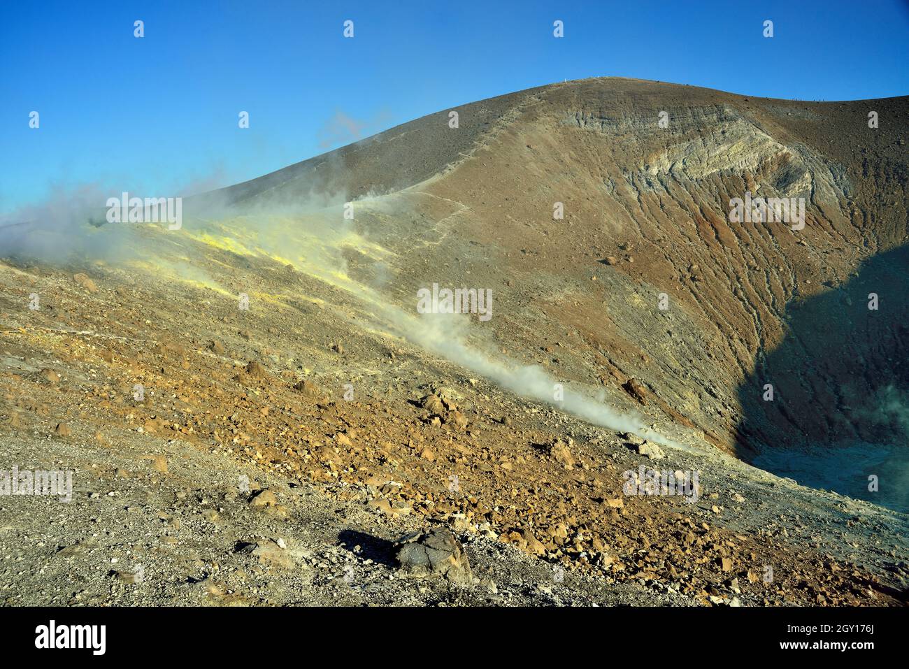 Îles Eoliennes, Sicile, Italie. Île de Vulcano, elle contient plusieurs ...