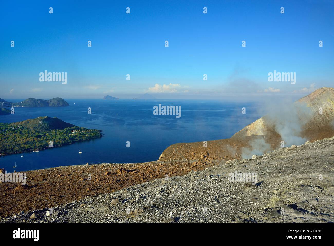 Îles Eoliennes, Sicile, Italie. Île de Vulcano, elle contient plusieurs ...