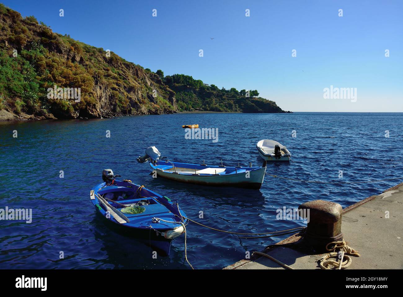 Îles Eoliennes, Sicile, Italie. Île de Vulcano, elle contient plusieurs ...