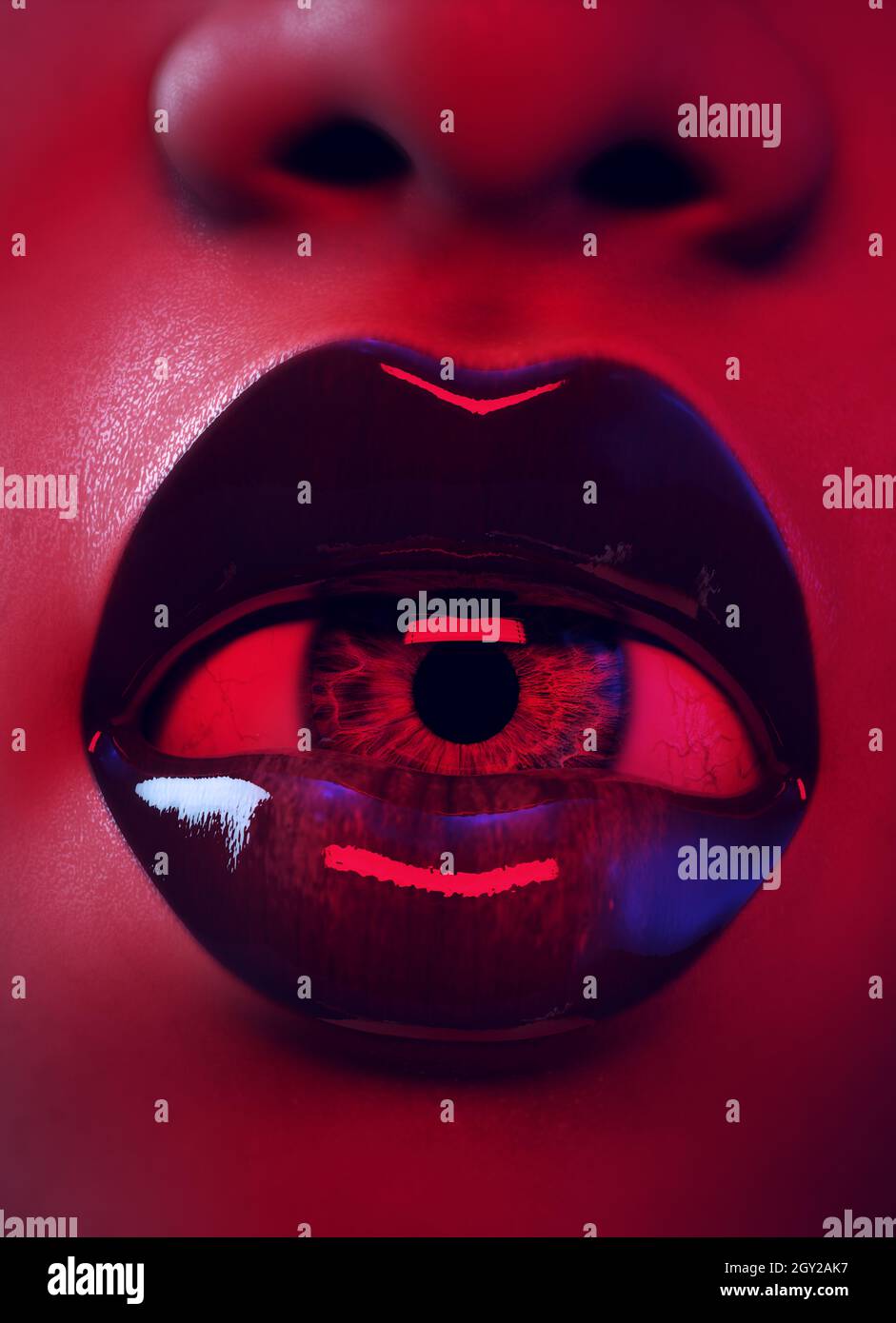 Yeux rouges pupille noire Banque de photographies et d’images à haute ...