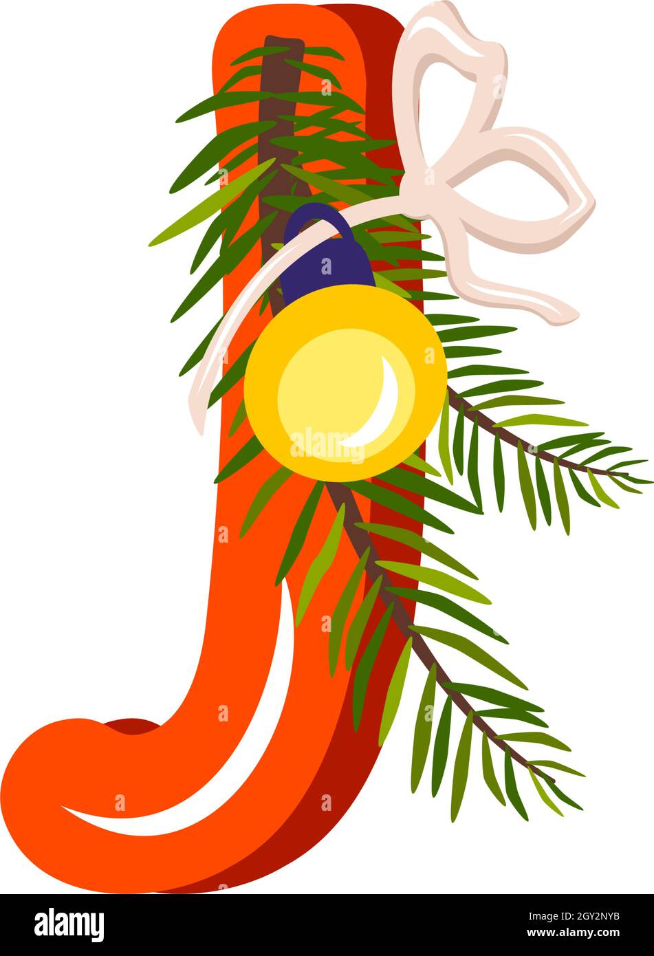 Lettre j noël Banque d'images vectorielles - Alamy