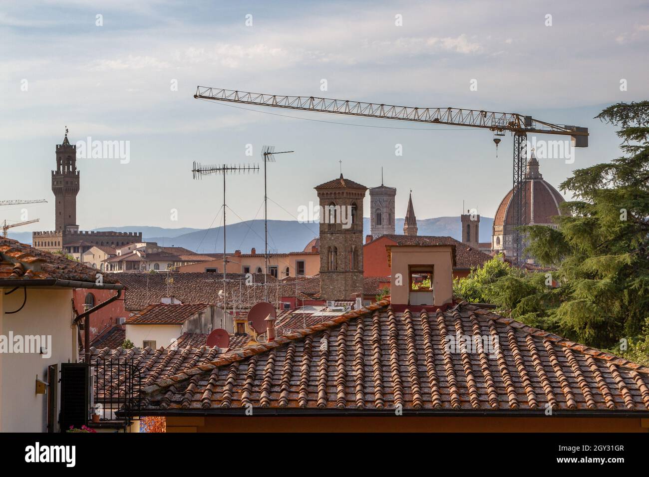 Ville de Florence, cathédrale de Florence, bâtiments et maisons aux ...