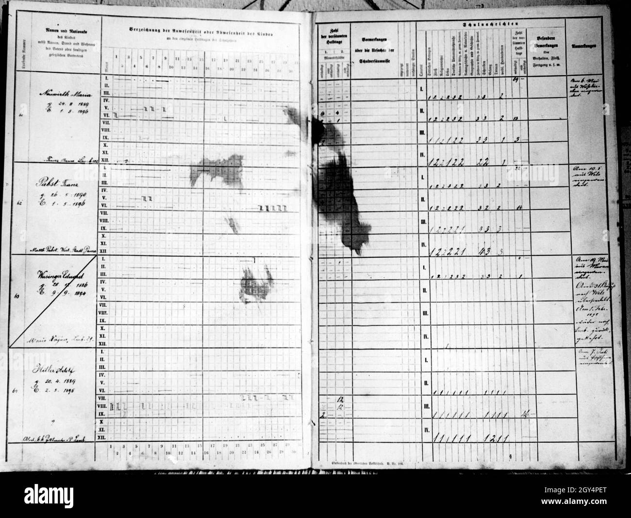 Une reproduction du livre de classe de la classe élémentaire d'Adolf ...