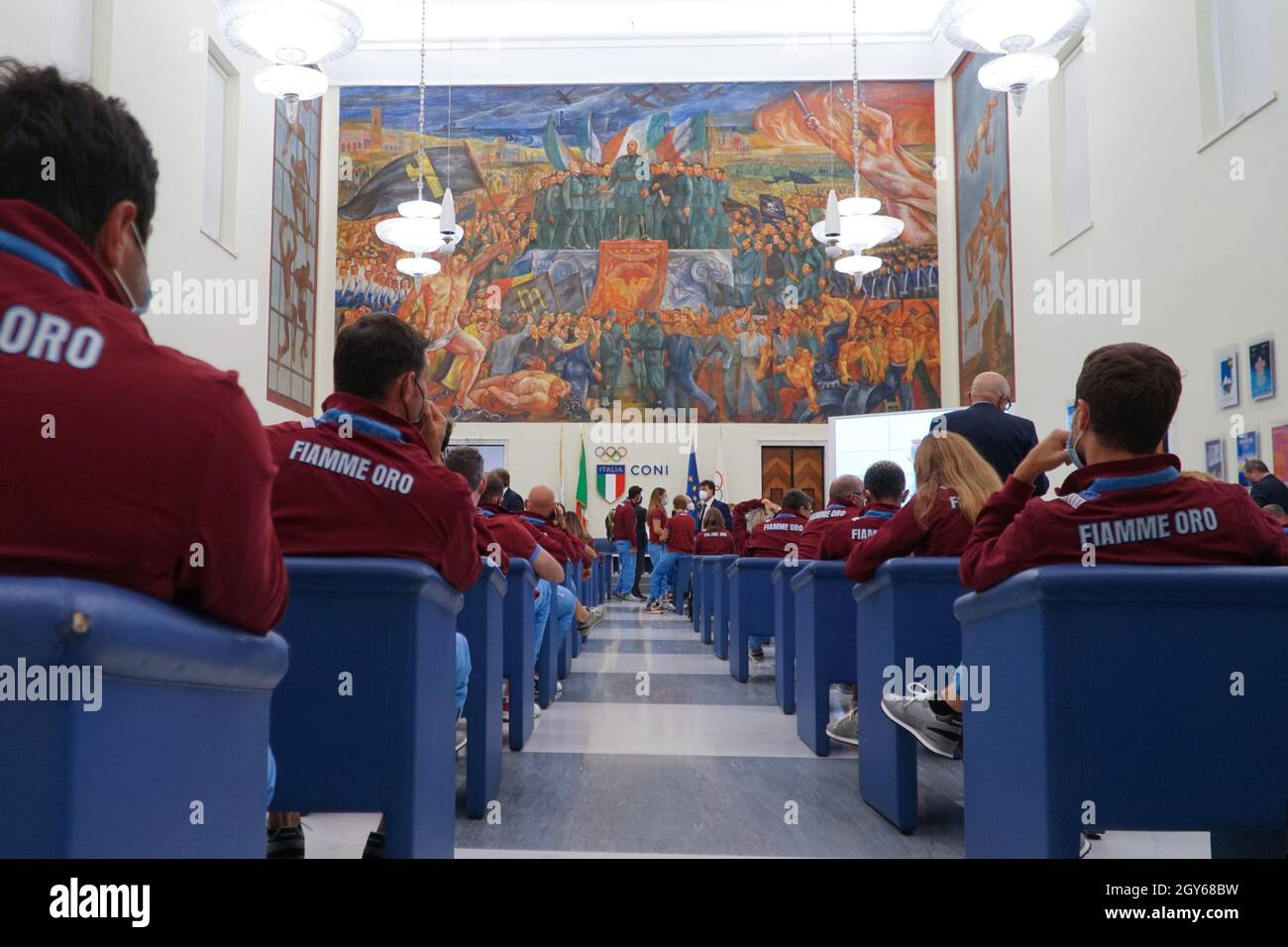 ROME: Hall des cérémonies de la CONI, Roma, Italie, 06 octobre 2021,La ...