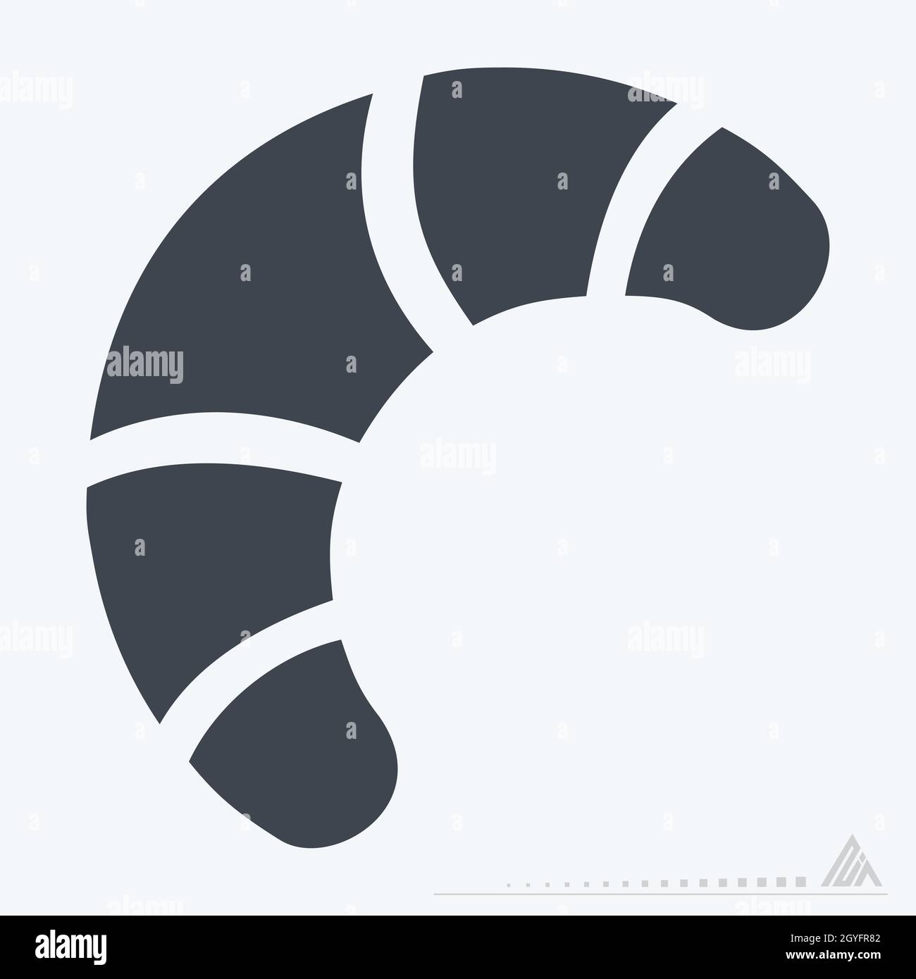 Icône Croissant - style glyphe - illustration simple, contour ...