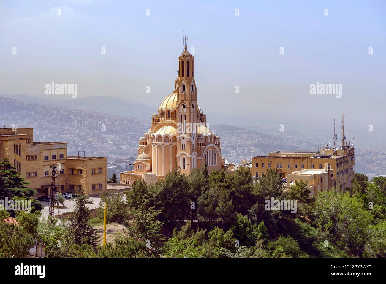 LIBAN, MONT LIBAN, HARISSA, CATHÉDRALE DE MELKITE ST.PAUL DE HARISSA ...