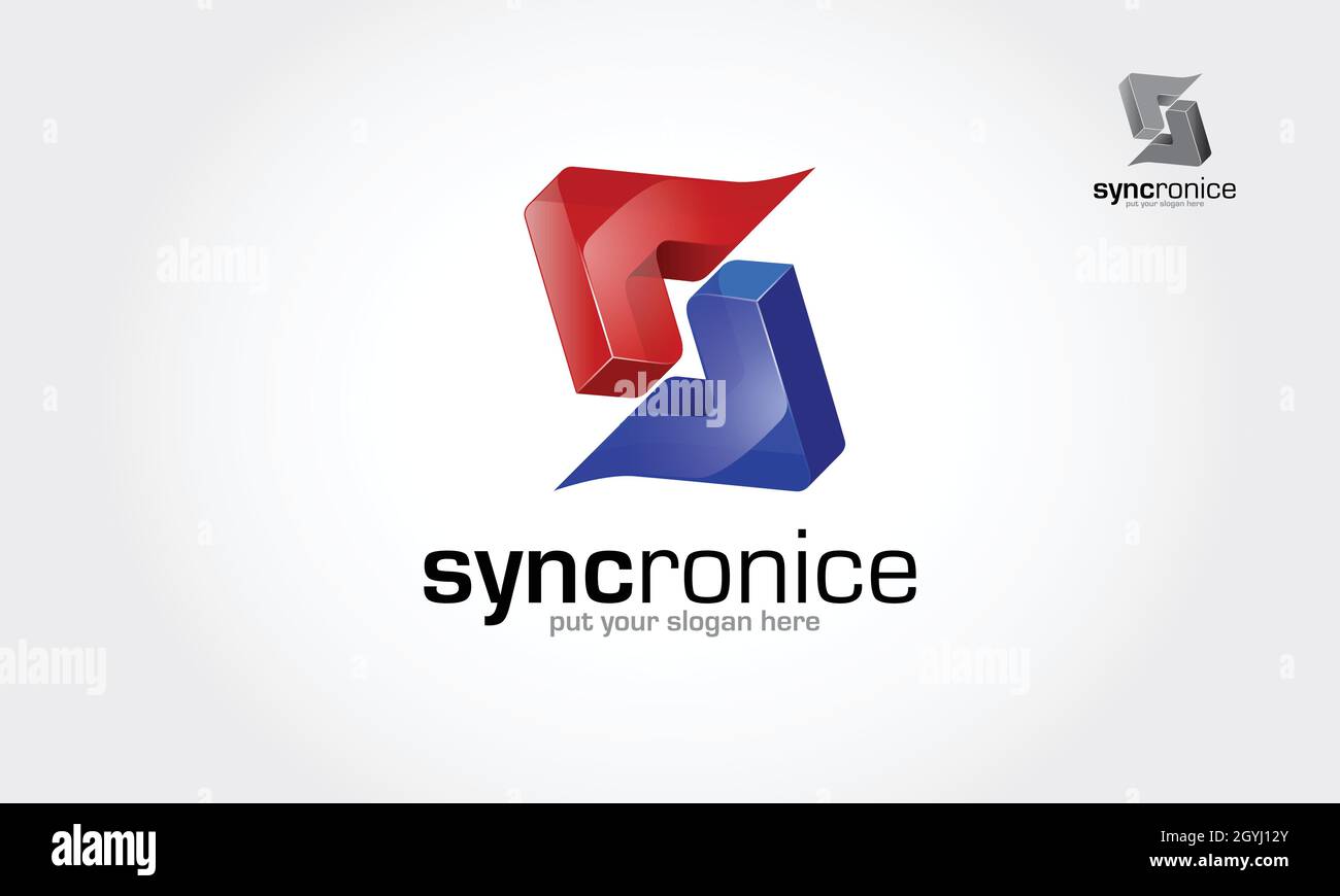 Modèle de logo Syncronice Vector.Il s'agit d'un logo abstrait, mais il ...