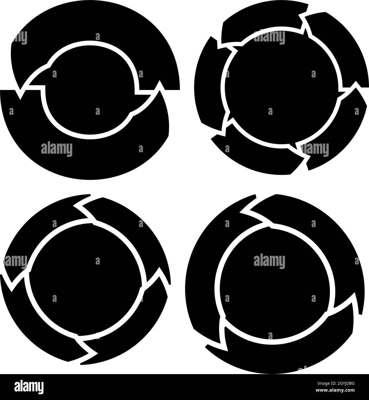 Flèches circulaires pour les concepts d'étapes, d'étapes et de phases ...