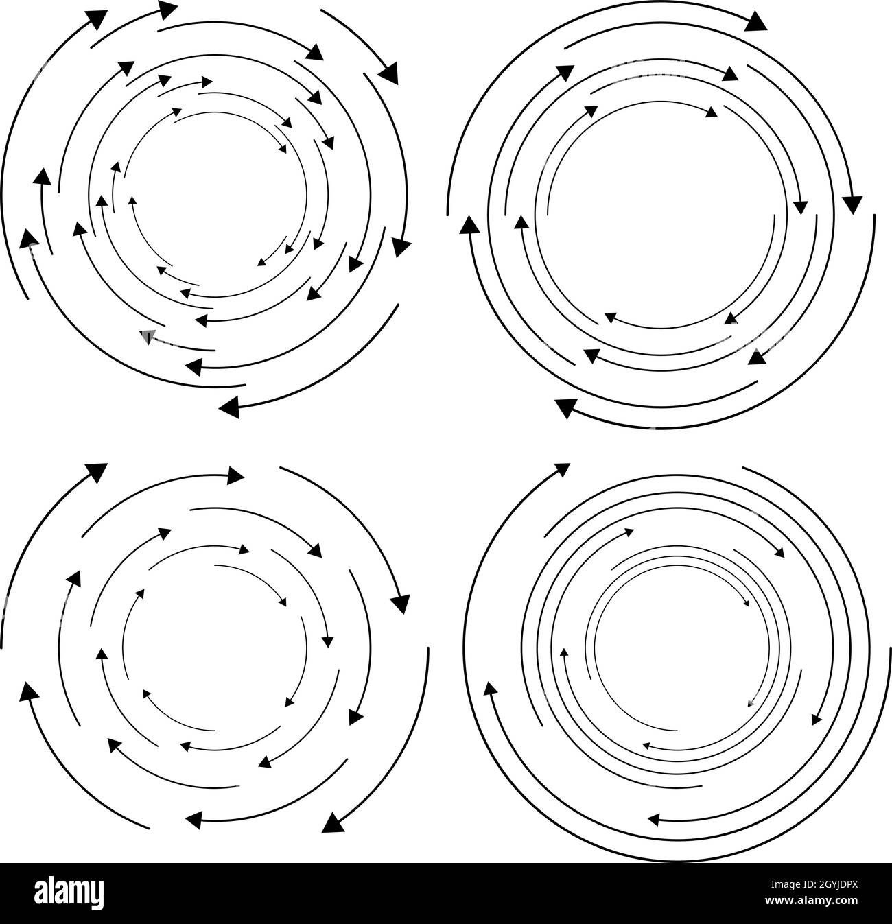 Flèches circulaires pour les concepts d'étapes, d'étapes et de phases ...