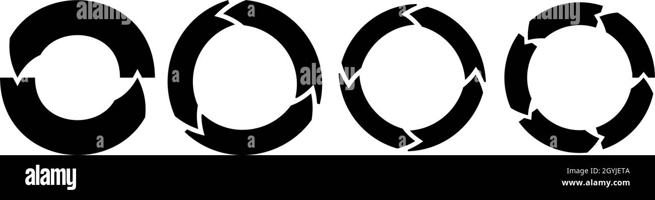 Flèches circulaires pour les concepts d'étapes, d'étapes et de phases ...