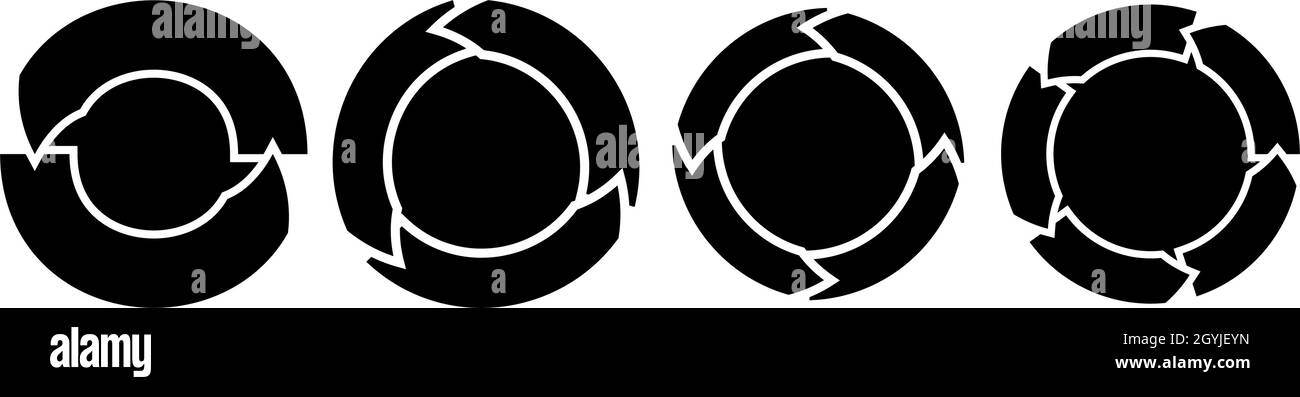 Flèches circulaires pour les concepts d'étapes, d'étapes et de phases ...