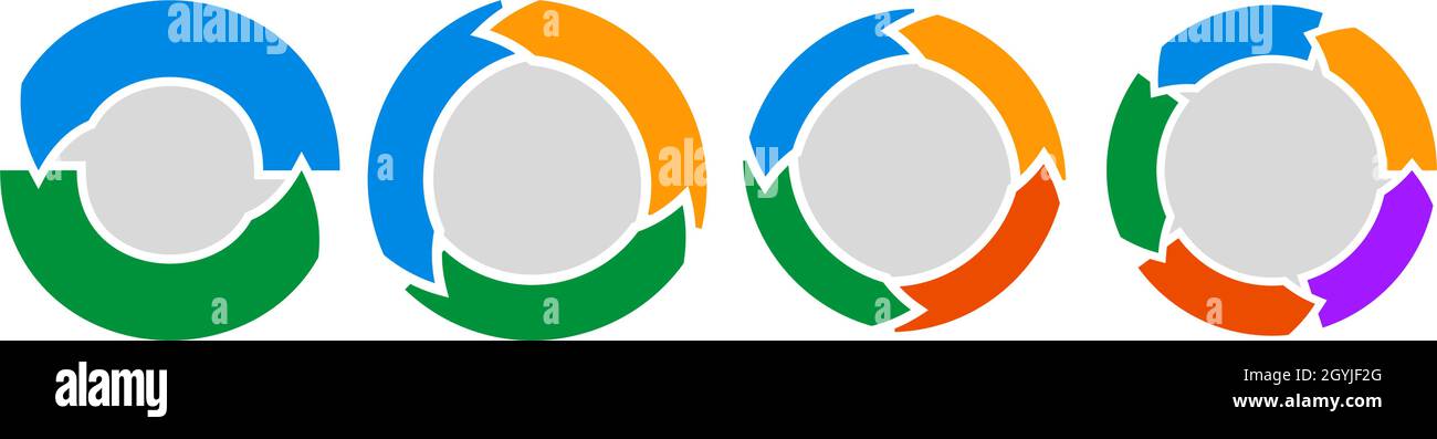 Flèches circulaires pour les concepts d'étapes, d'étapes et de phases ...
