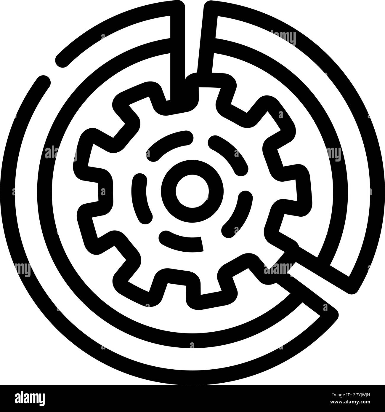illustration vectorielle de l'icône de la ligne erp du processus de ...