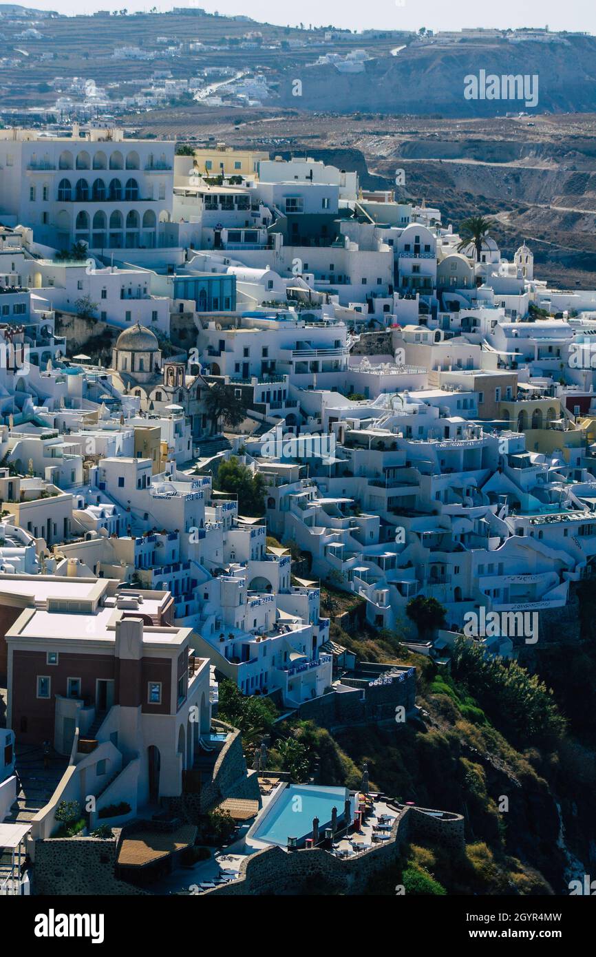 Île de Santorini, Fira, Grèce - 08 octobre 2021 vue panoramique de la ...
