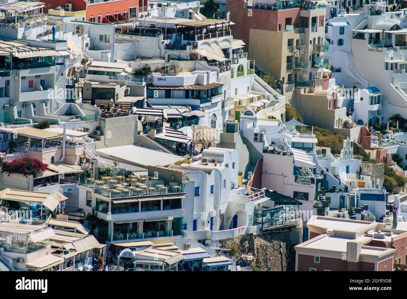 Île de Santorini, Fira, Grèce - 08 octobre 2021 vue panoramique de la ...