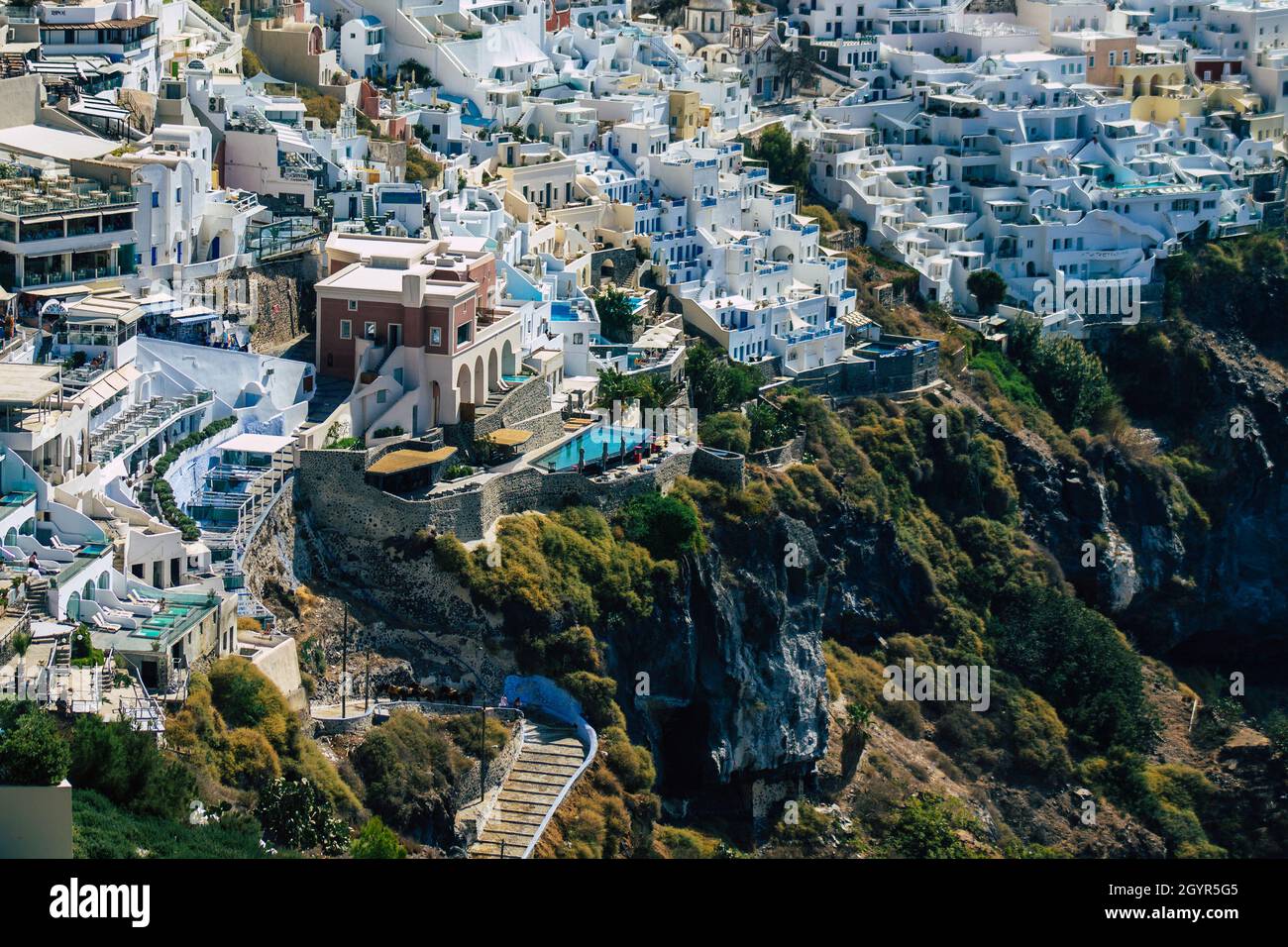 Île de Santorini, Fira, Grèce - 08 octobre 2021 vue panoramique de la ...