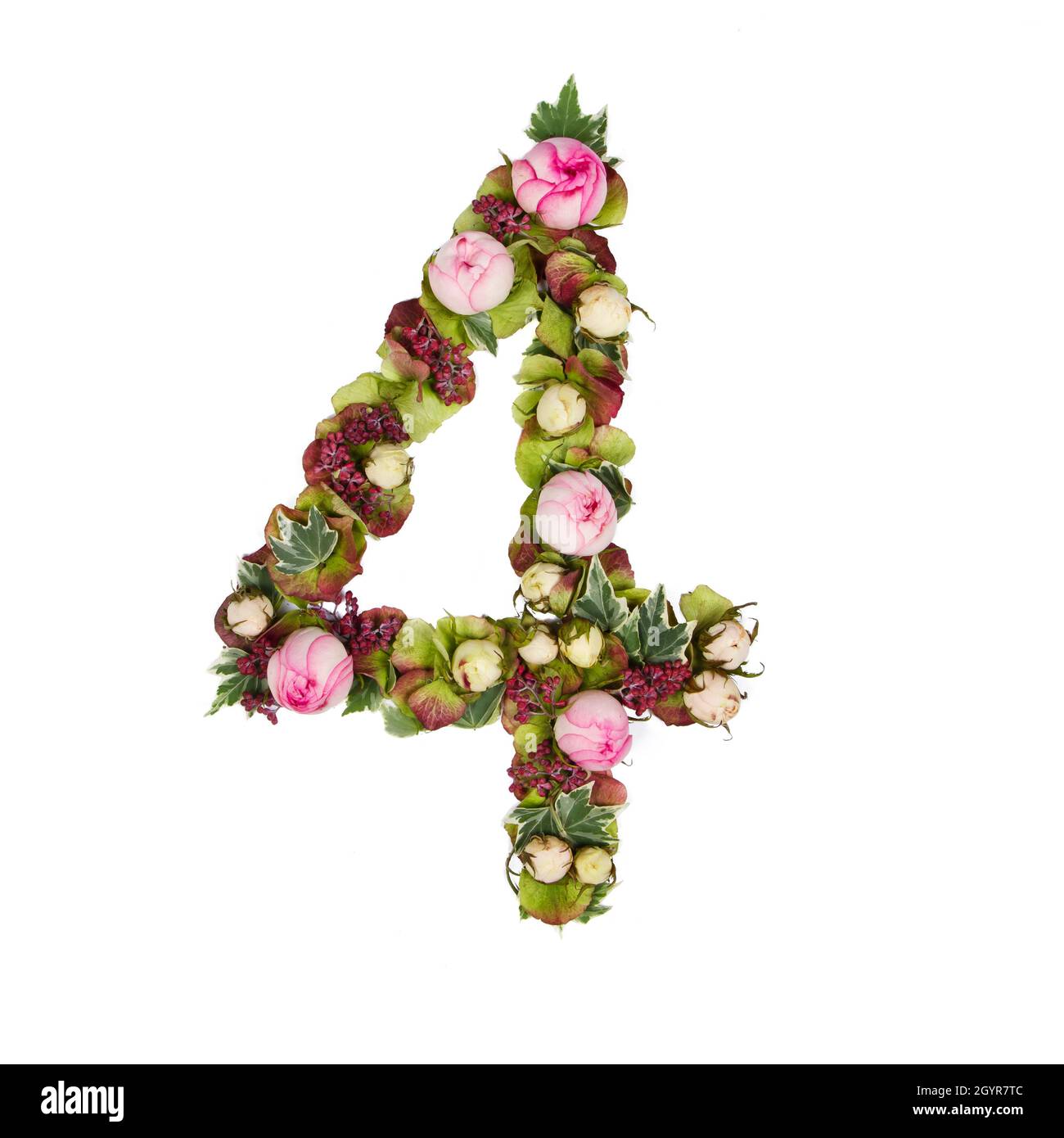 Floral number four design Banque de photographies et d’images à haute ...