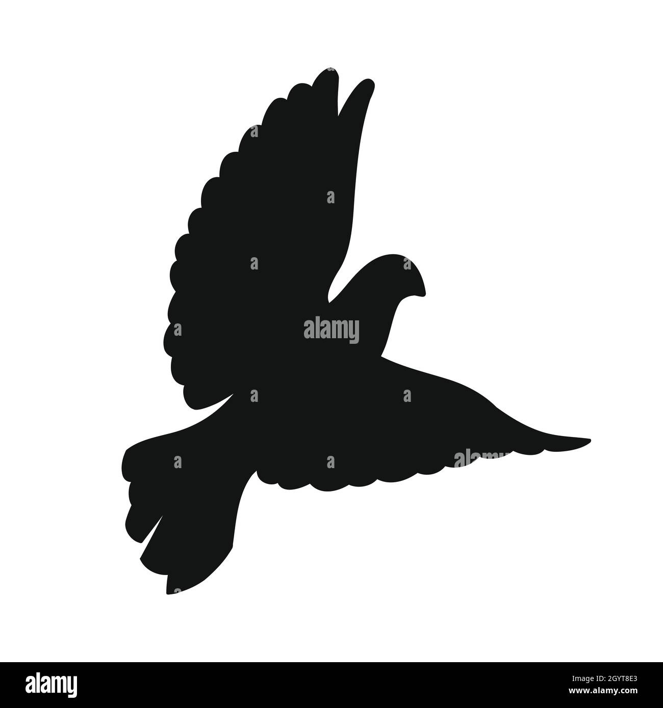 Silhouette d'une colombe volante - un symbole de paix et d'amour pour l ...