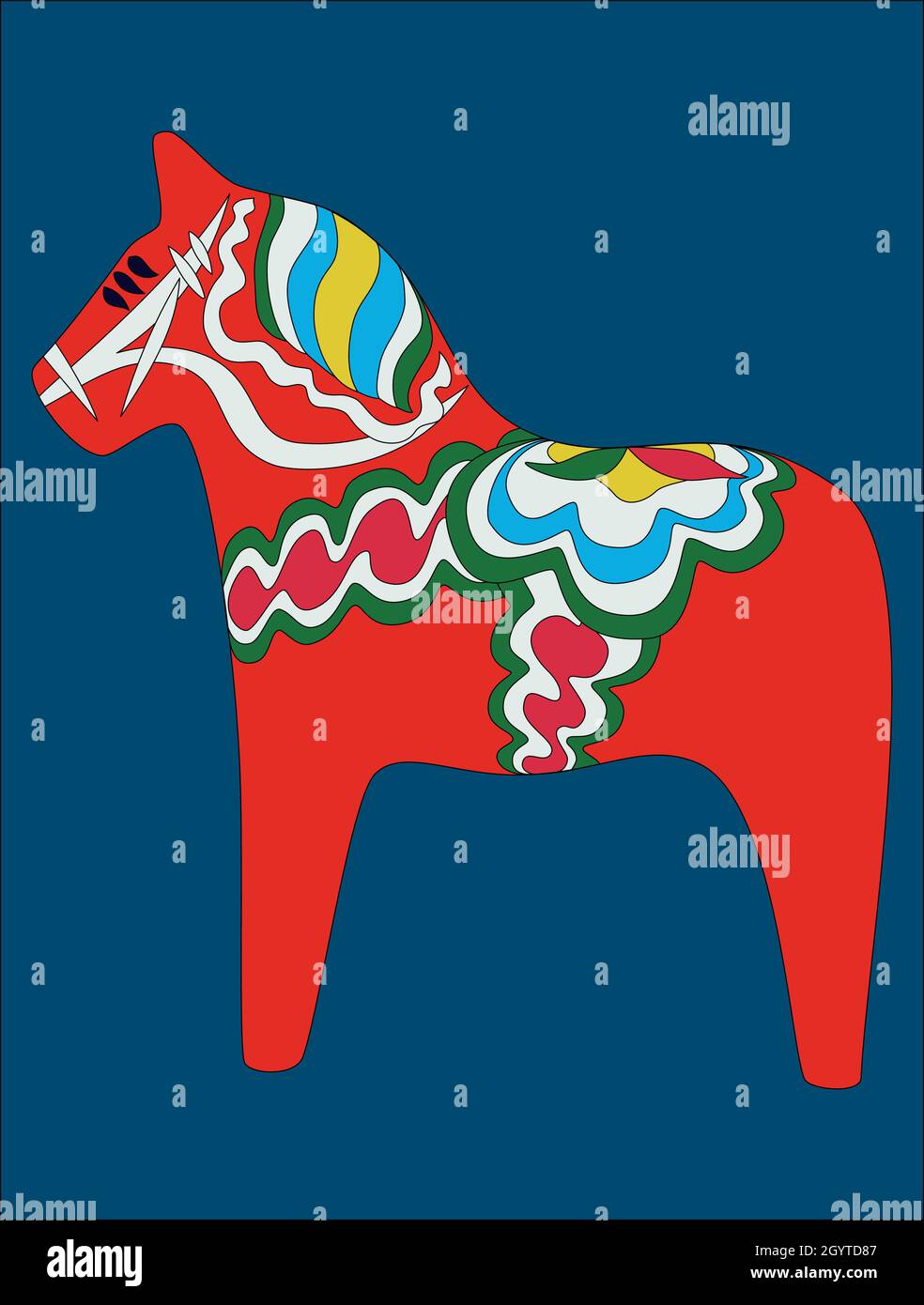 Cheval de dala Banque d'images vectorielles - Alamy