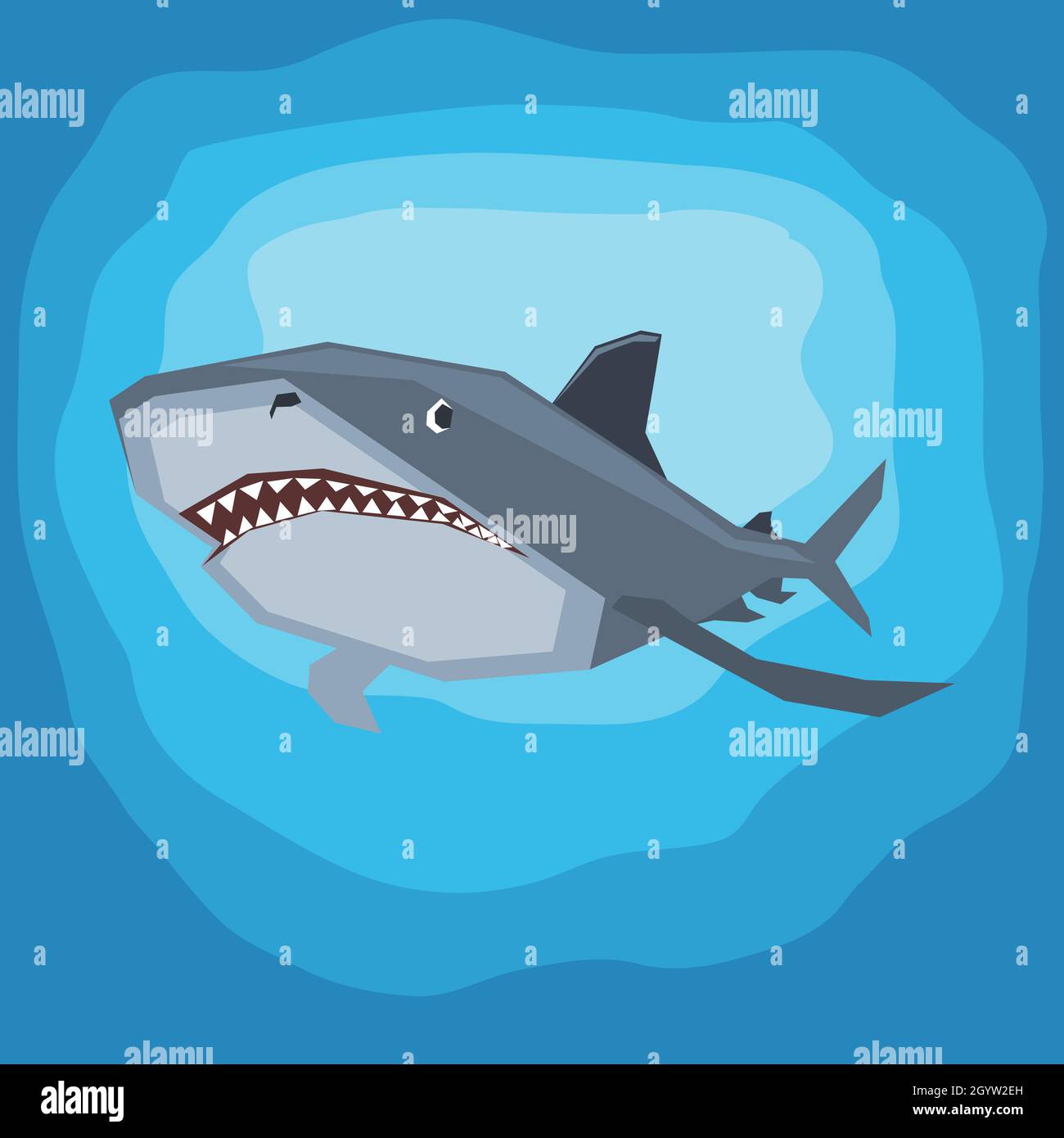 Cartoon requin Banque d'images vectorielles - Alamy