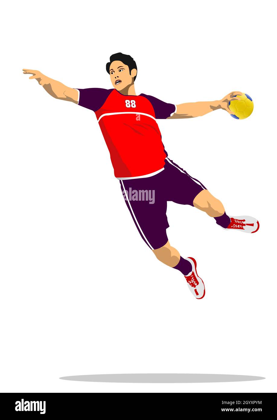 Handball player silhouette Banque de photographies et d’images à haute ...