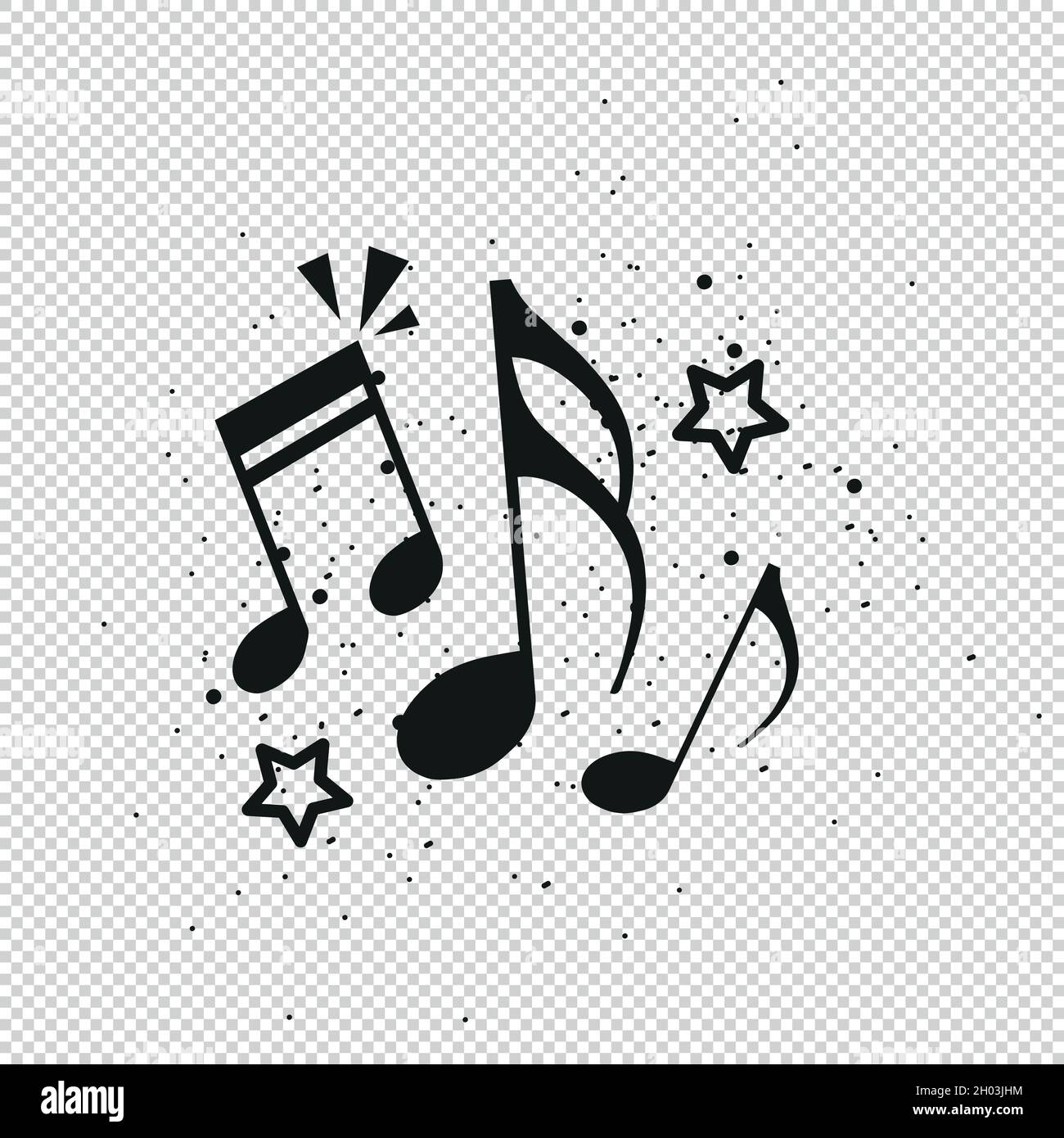 Note De Musique Noir Fond Transparent Banque d'images vectorielles - Alamy
