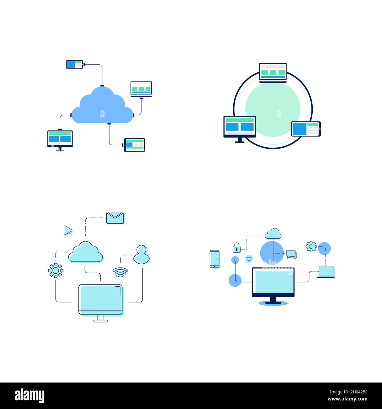 Modèle d'illustration de la conception d'icône Vector de réseau ...