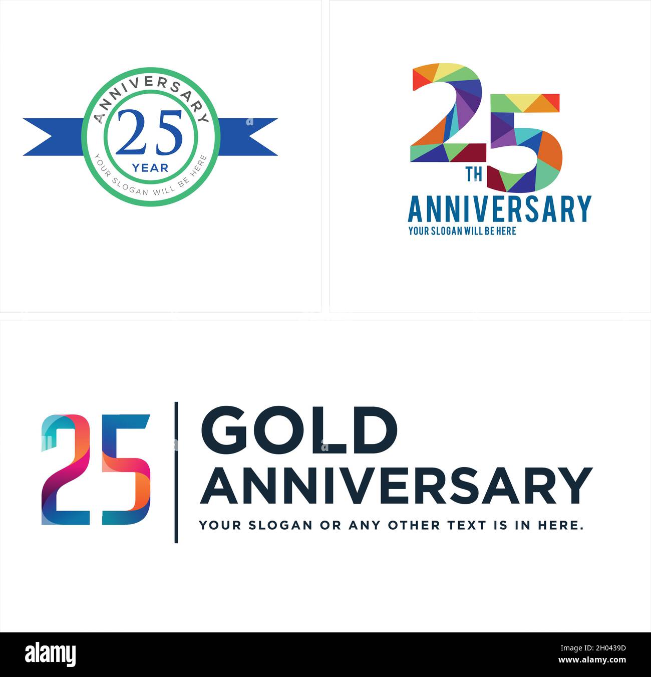 Logo moderne et coloré pour célébrer le 25e anniversaire Image ...
