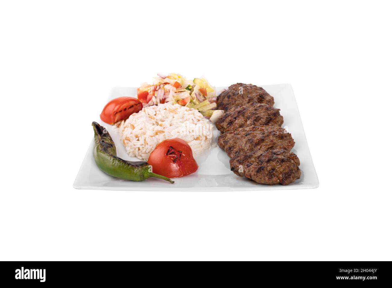 boulettes de viande kebab, boulettes de viande griées avec des légumes ...