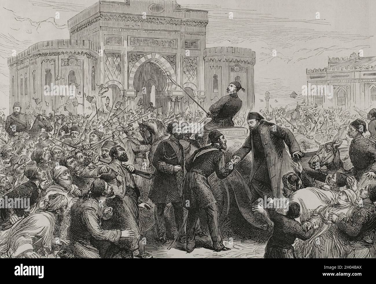 Constantinople.Réception à Osman Nuri Pasha, accompagné de Reouf Pasha ...