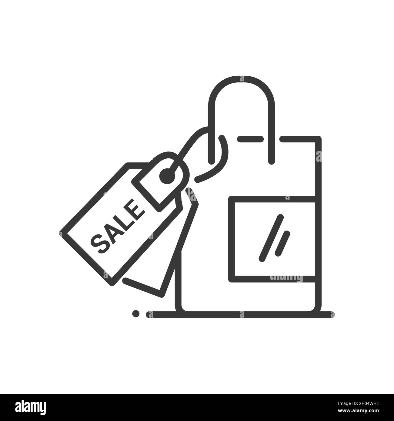 Shopping en vente - Vector Line design unique icône isolée sur fond ...