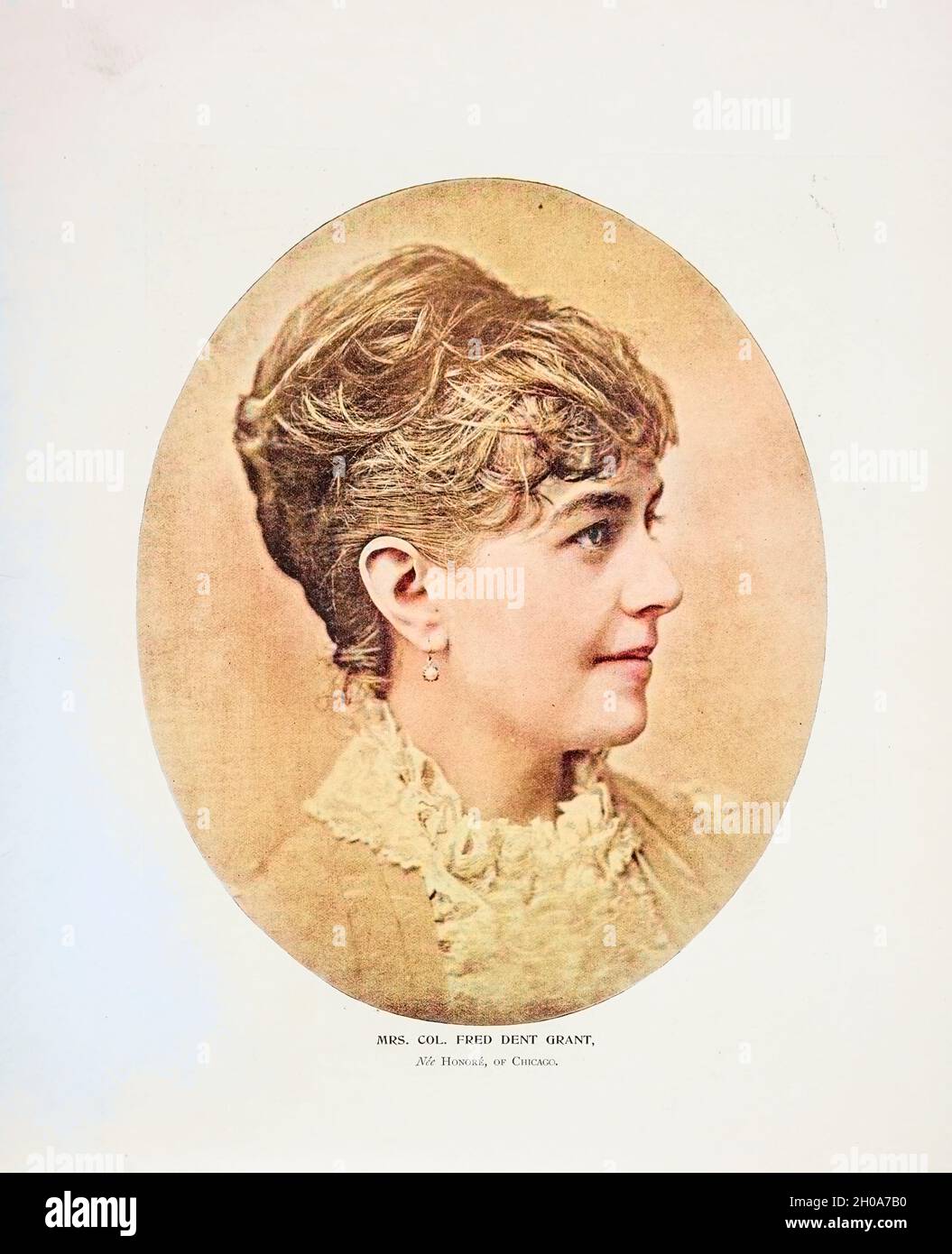 Portrait colorisé par machine de Mme le colonel Fred Dent Grant du ...
