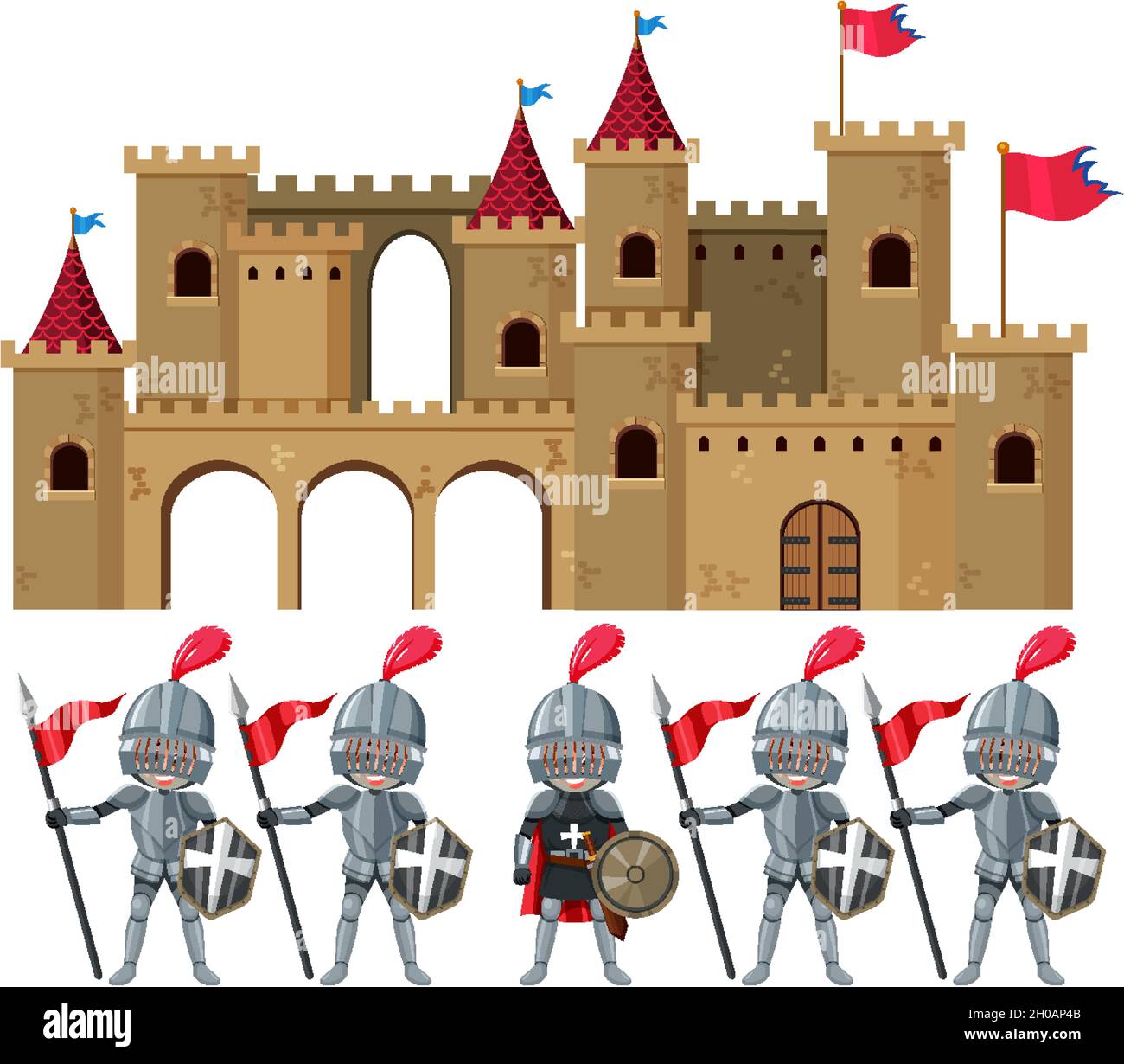 Château des chevaliers médiévaux Banque d'images vectorielles - Alamy