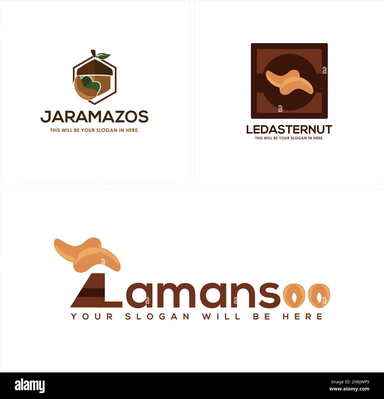 Logo icône moderne noix noix noix cajou logo agriculture Image ...