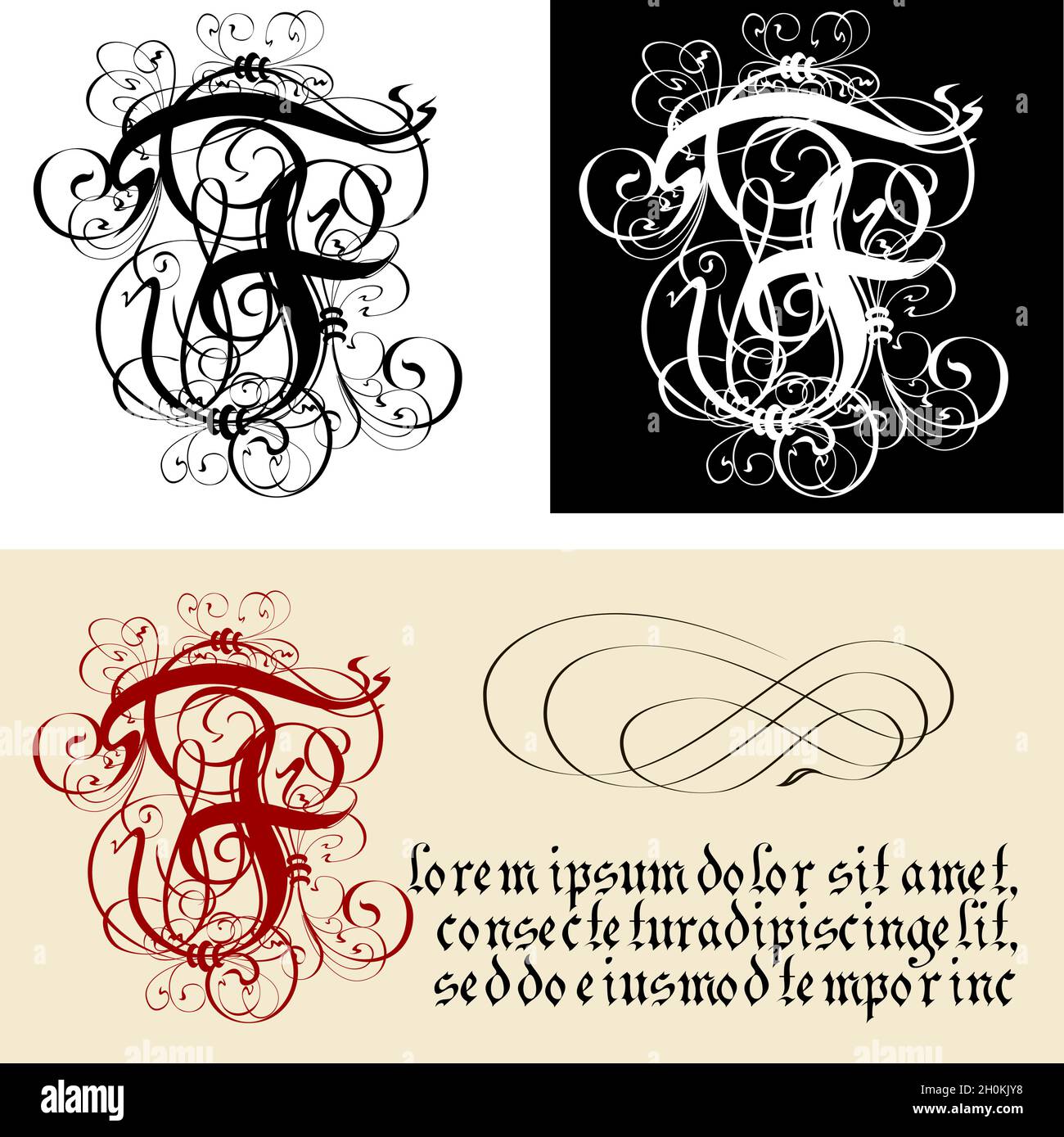 Lettre f majuscule scripte Banque de photographies et d’images à haute ...