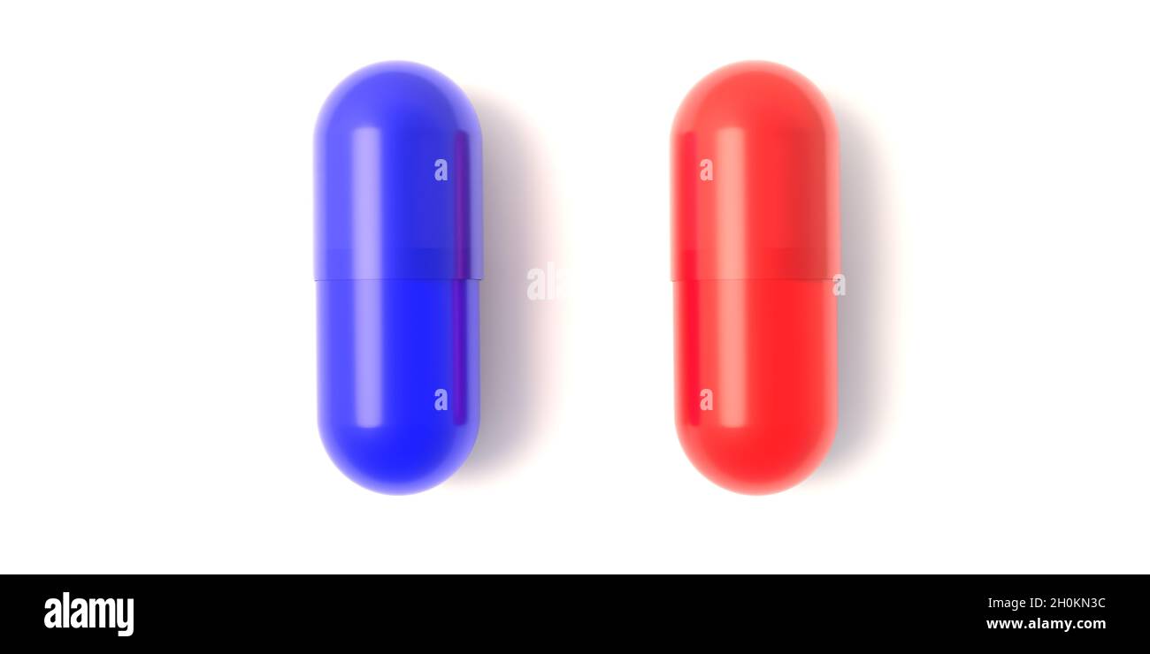 Pills thérapie pour le concept de traitement de patient.Deux capsules ...