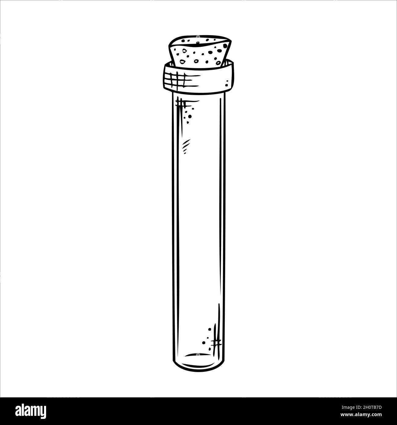 Flacon à vecteur isolé.Line art flacon en verre transparent vide ...