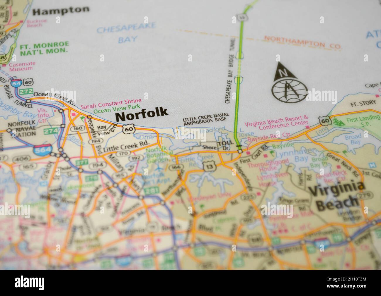 Carte de norfolk virginie Banque de photographies et d’images à haute ...